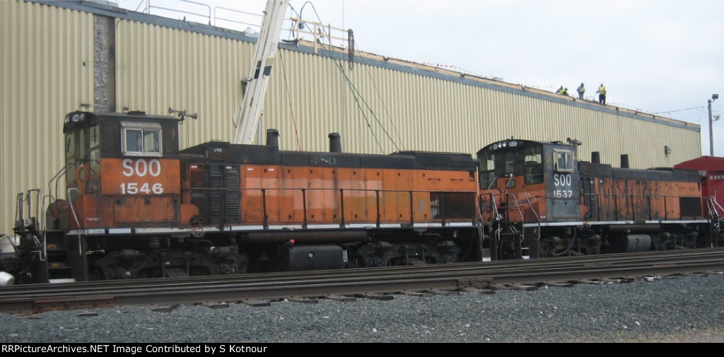 Milwaukee Road MP15ACs on the CPR in Apr 2012 in St Paul MN.